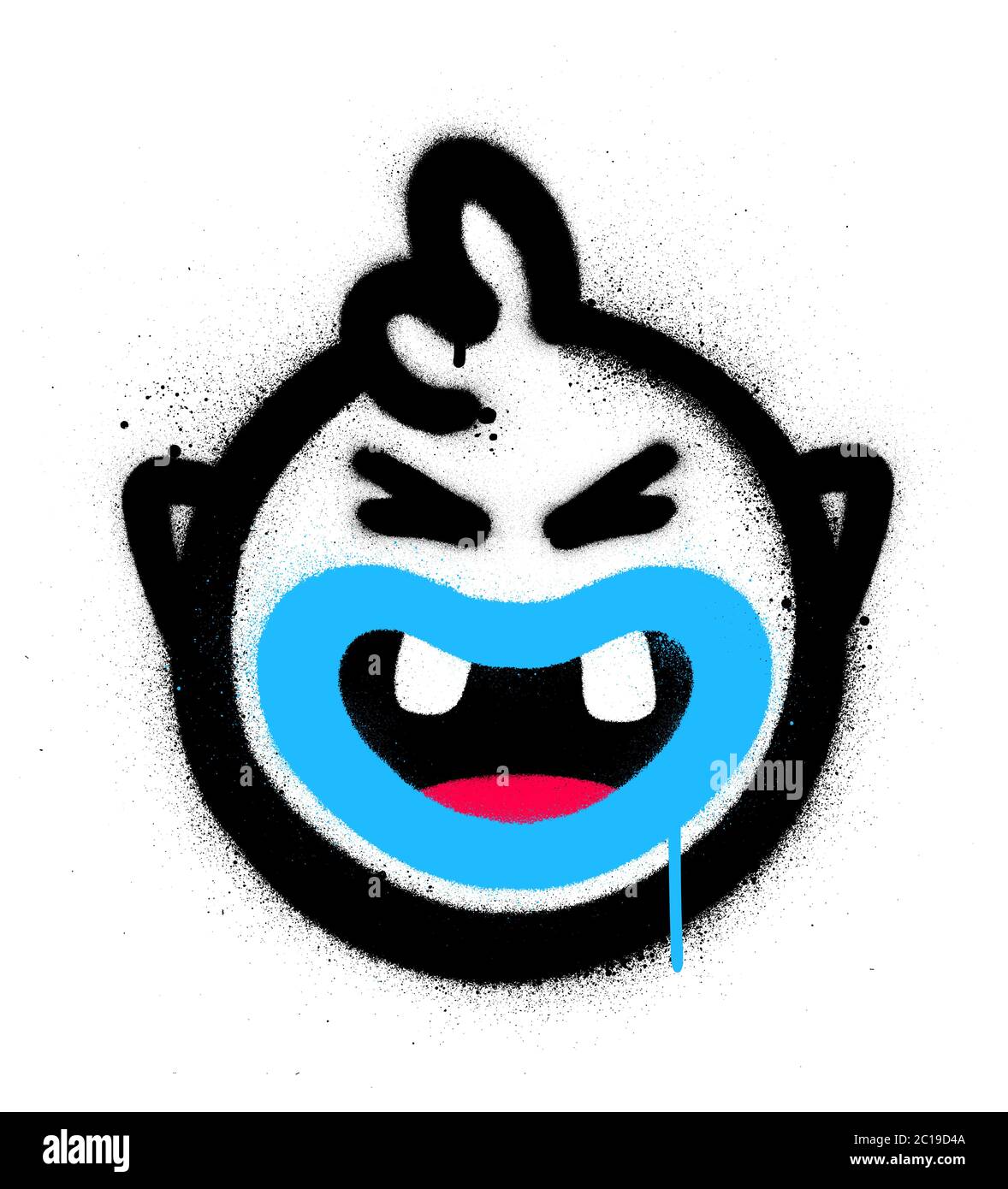 graffiti angry monster icon sprayed over white Stock Vector Image & Art ...