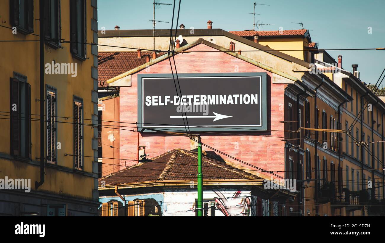Street Sign the Direction Way to SELF-DETERMINATION Stock Photo - Alamy