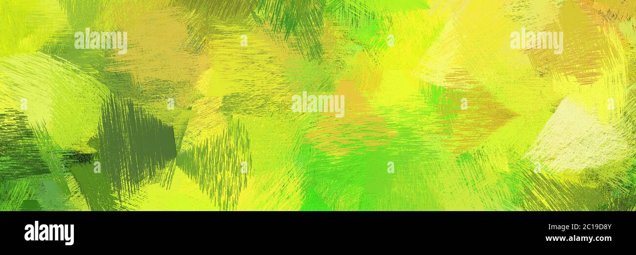 colorful brush strokes background with green yellow, dark green and ...
