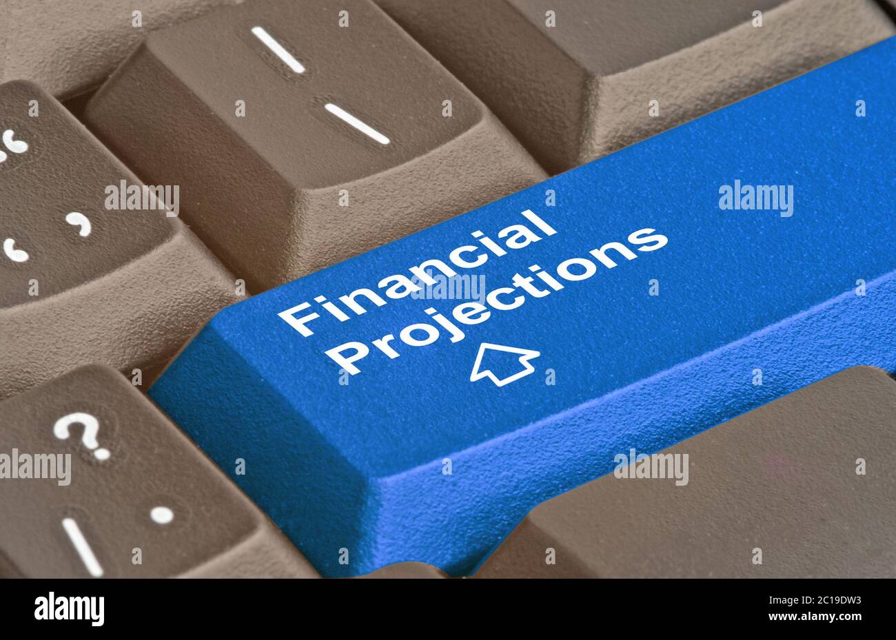 Keyboard with key for financial projection Stock Photo - Alamy