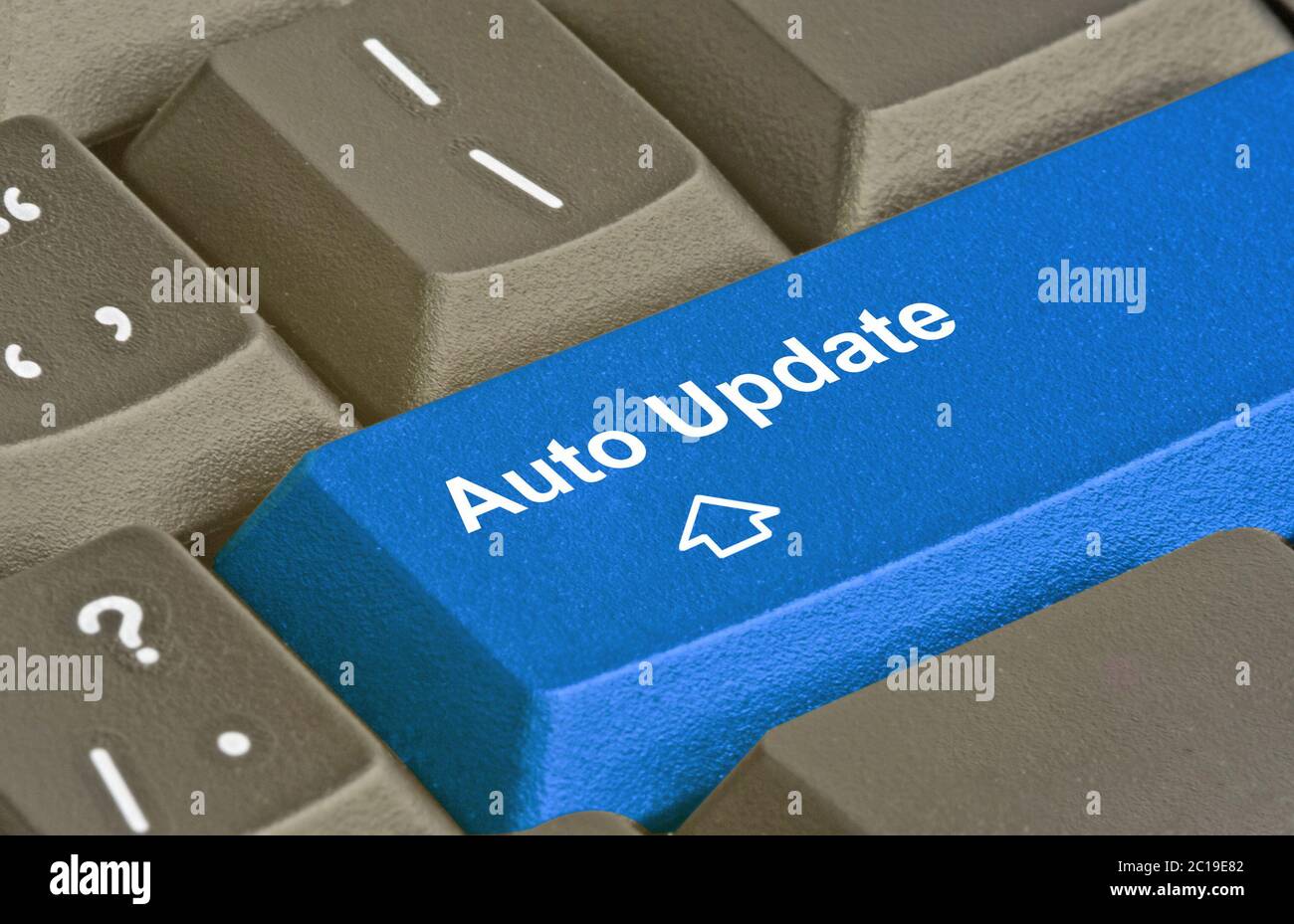 Keyboard with key for update Stock Photo - Alamy
