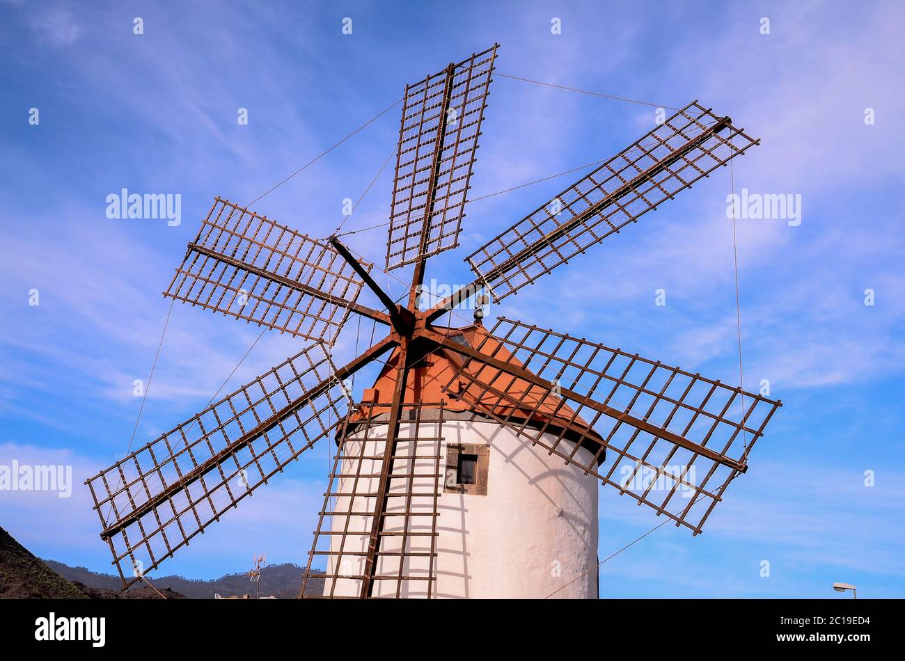 Vintage Wind Mill Stock Photo - Alamy