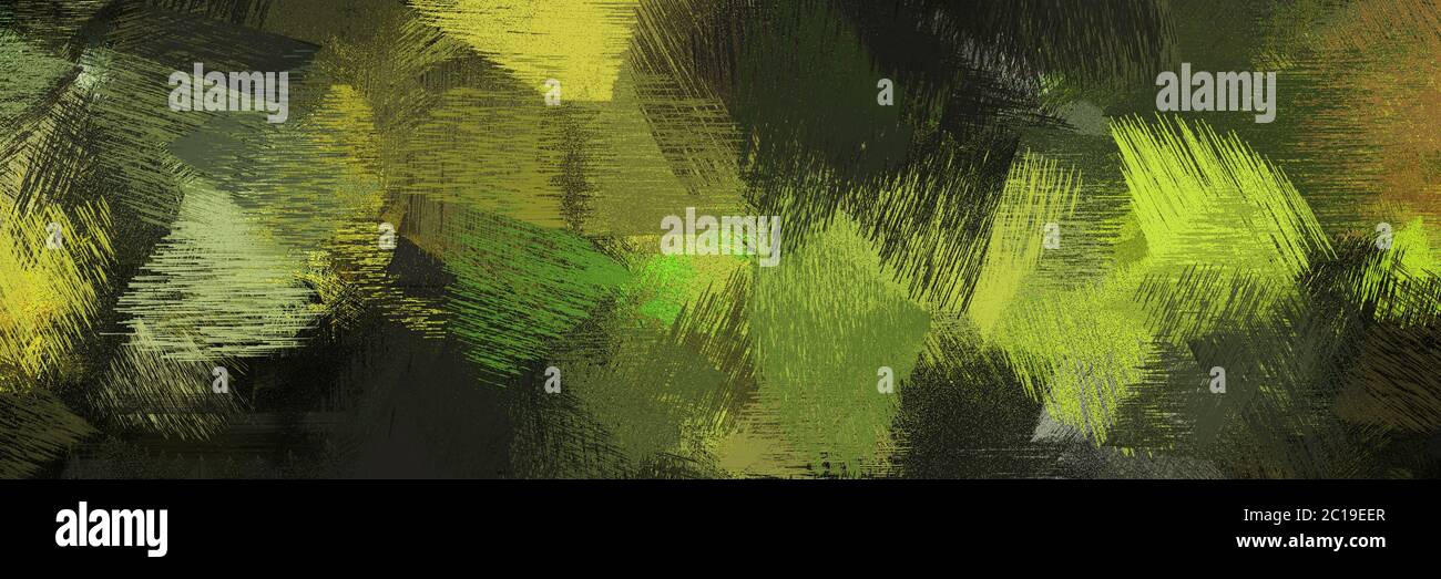 creative brush strokes background with very dark green, dark khaki and ...