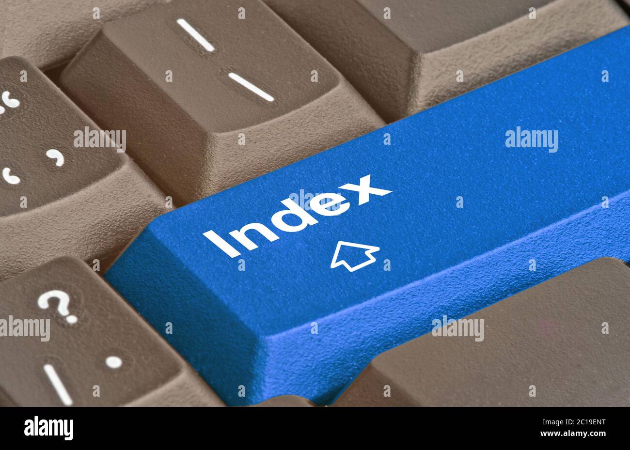 Keyboard with key for indexing Stock Photo - Alamy