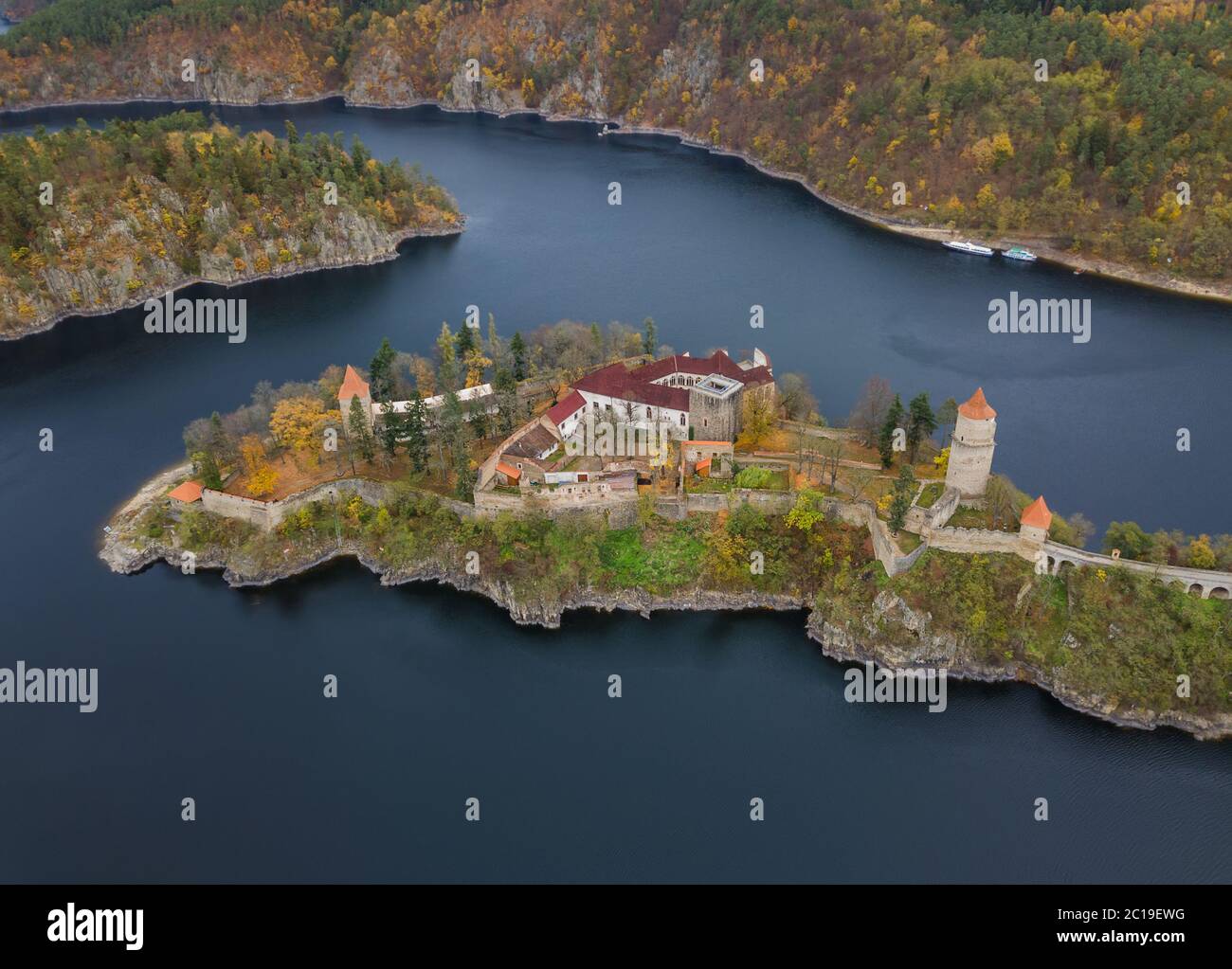 Aerial view medieval zvikov castle hi-res stock photography and images ...
