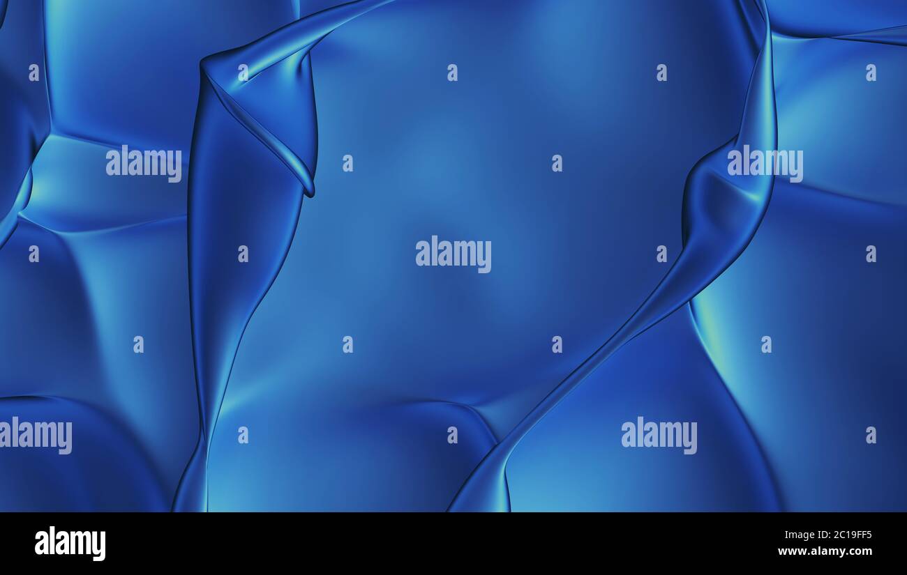 a blue fabric, plastic folds, crumple plastic, 3d render Stock Photo ...