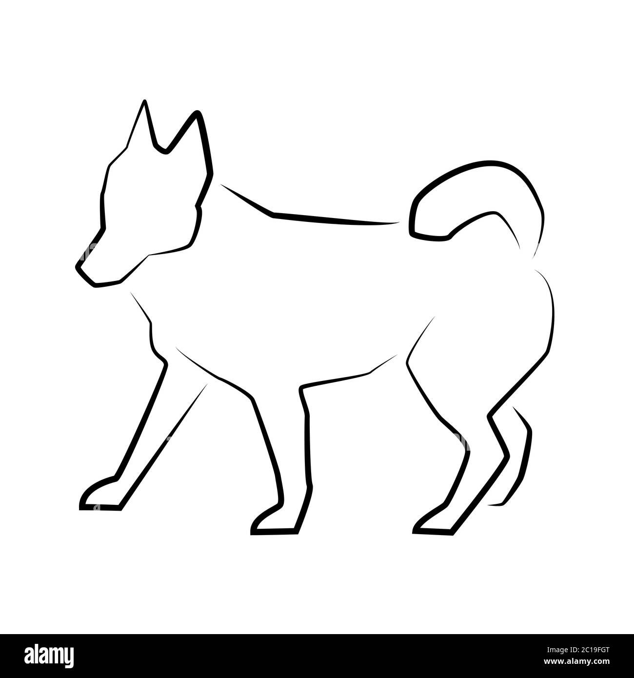 Dog icon. Outline vector illustration. Hand drawn style. Pets. Logo of ...