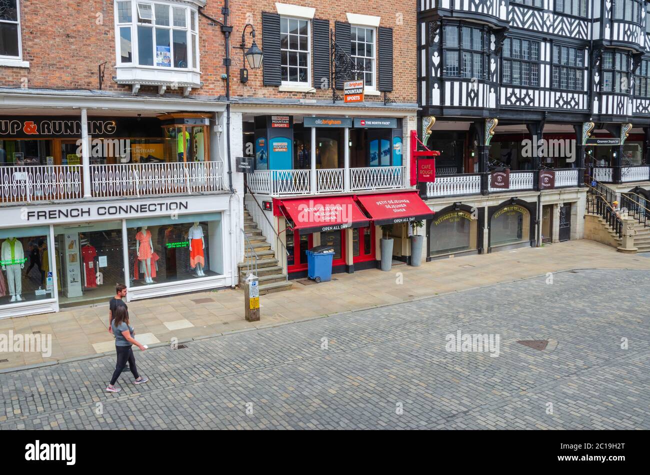 Chester, UK: Jun 14, 2020: A general street scene of Chester City ...