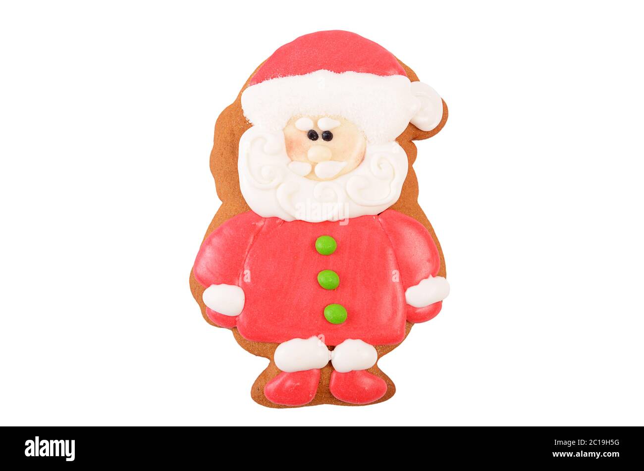Gingerbread Santa Claus isolated on white Stock Photo - Alamy