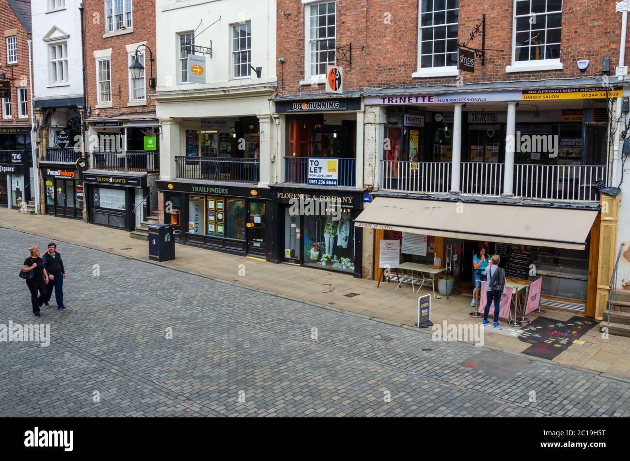 Chester, UK: Jun 14, 2020: A general street scene of Chester City ...