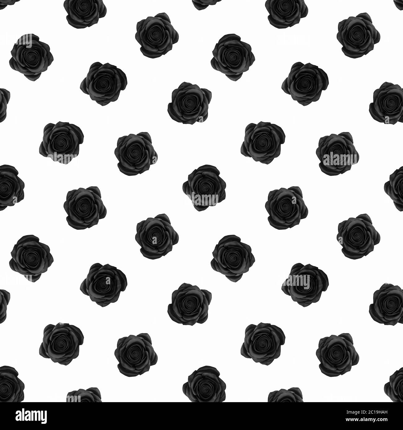 seamless pattern of black roses. 3d illustration Stock Photo - Alamy
