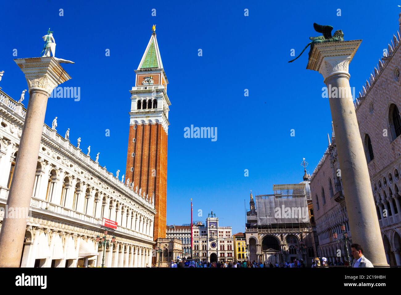 The Piazzetta San Marco with the Doge`s Palace on the east and Jacopo ...