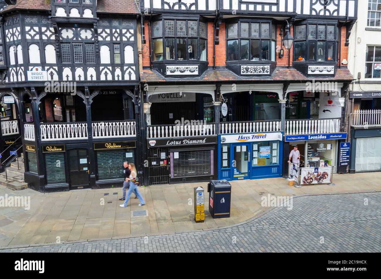 Chester, UK: Jun 14, 2020: A general street scene of Chester City ...