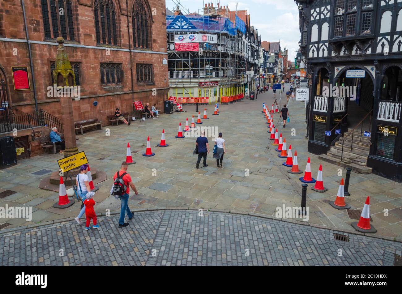 Chester, UK: Jun 14, 2020: A general street scene of Chester City ...