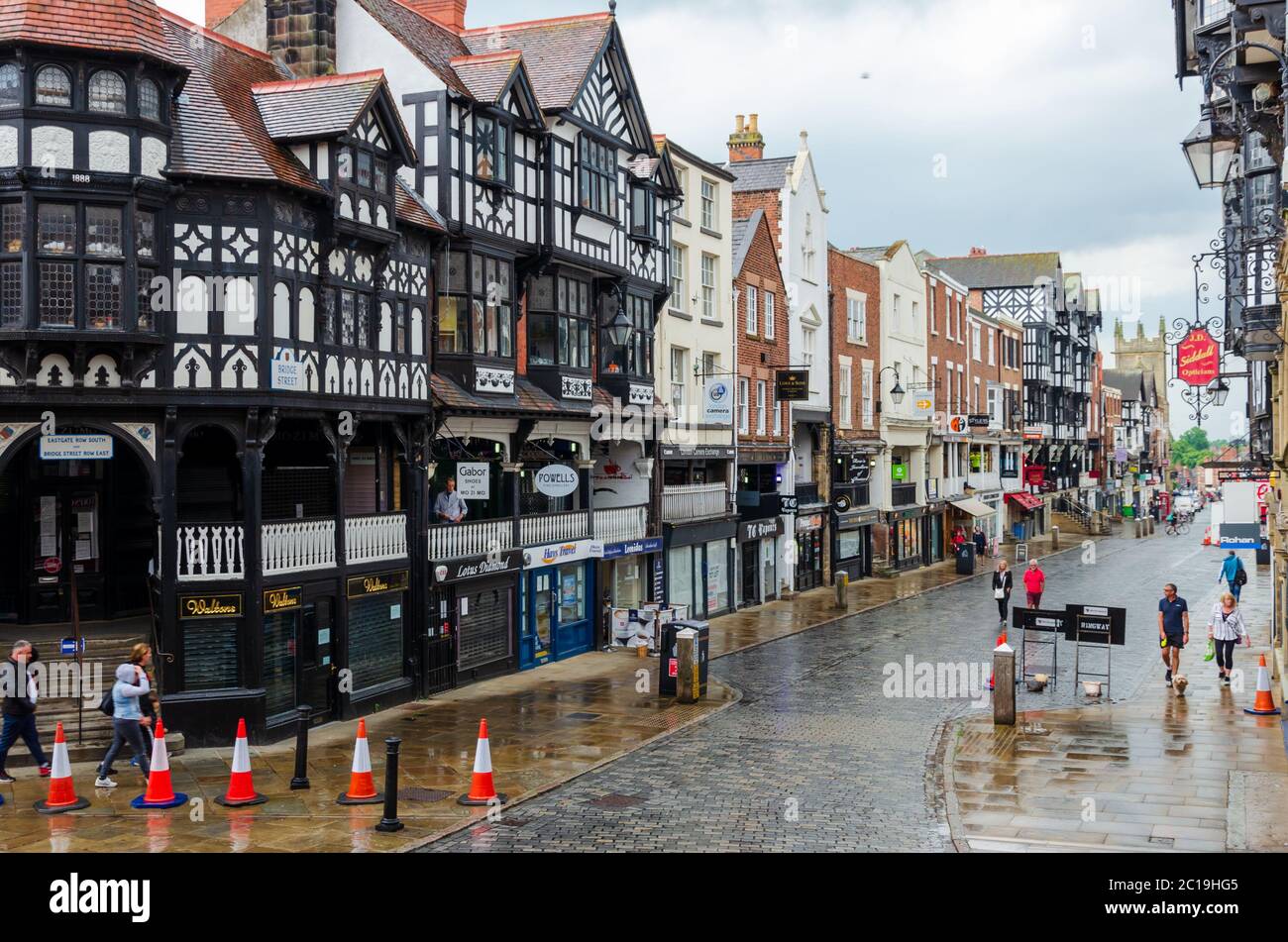 Chester, UK: Jun 14, 2020: A general street scene of Chester City ...