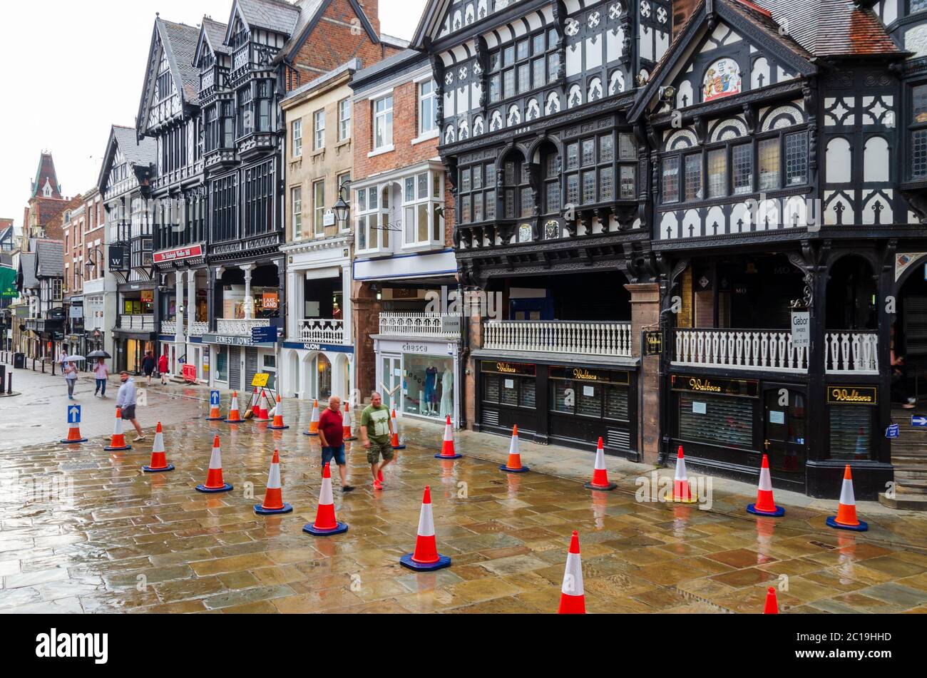 Chester, UK: Jun 14, 2020: A general street scene of Chester City ...