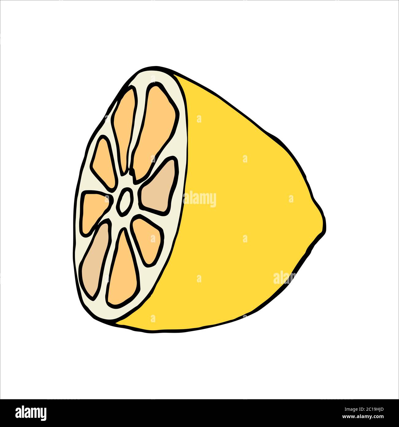 isolated on white background lemon drawing Stock illustration vector ...