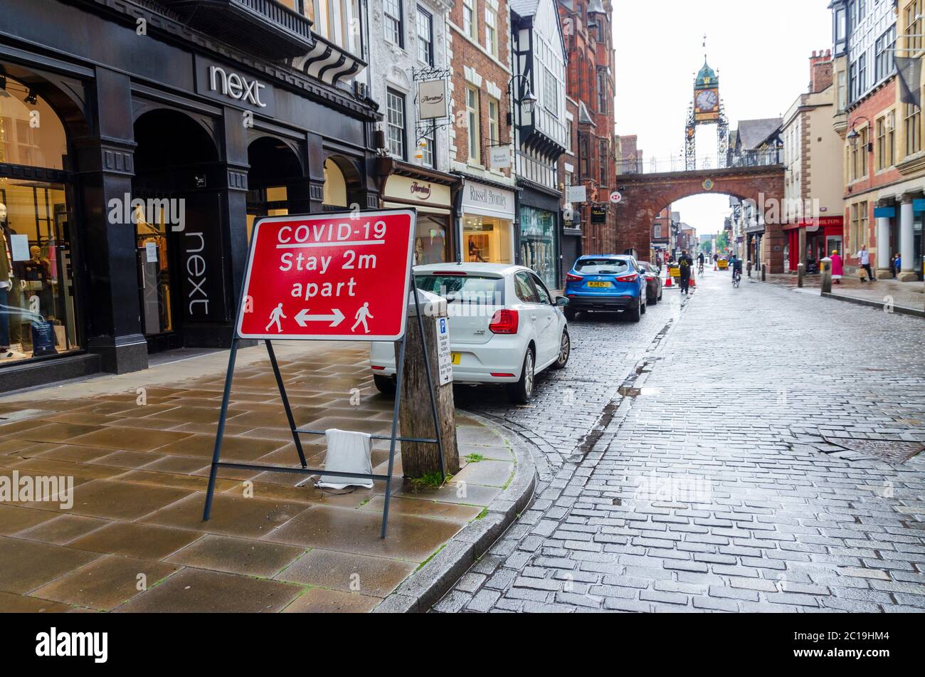 Chester, UK: Jun 14, 2020: A general street scene of Chester City ...