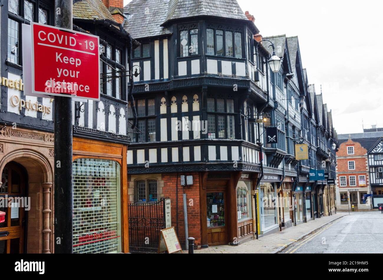 Chester, UK: Jun 14, 2020: A general street scene of Chester City ...