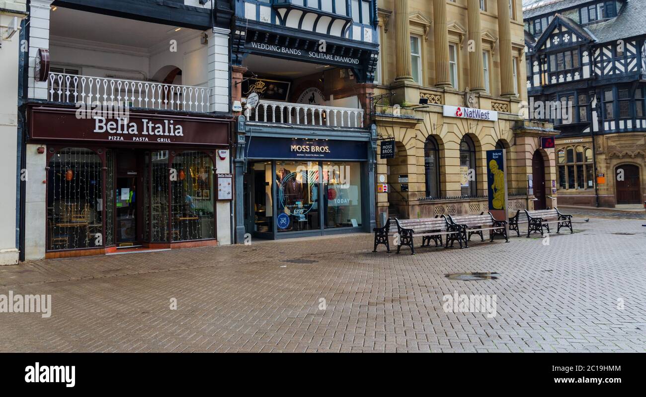 Chester, UK: Jun 14, 2020: A general street scene of Chester City ...