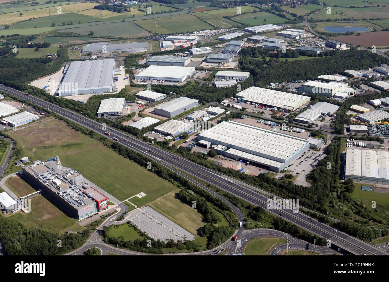 aerial view of the industrial estate at Normanton, Wakefield Stock ...