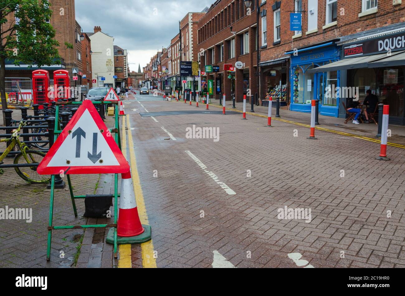 Chester, UK: Jun 14, 2020: A general street scene of Chester City ...