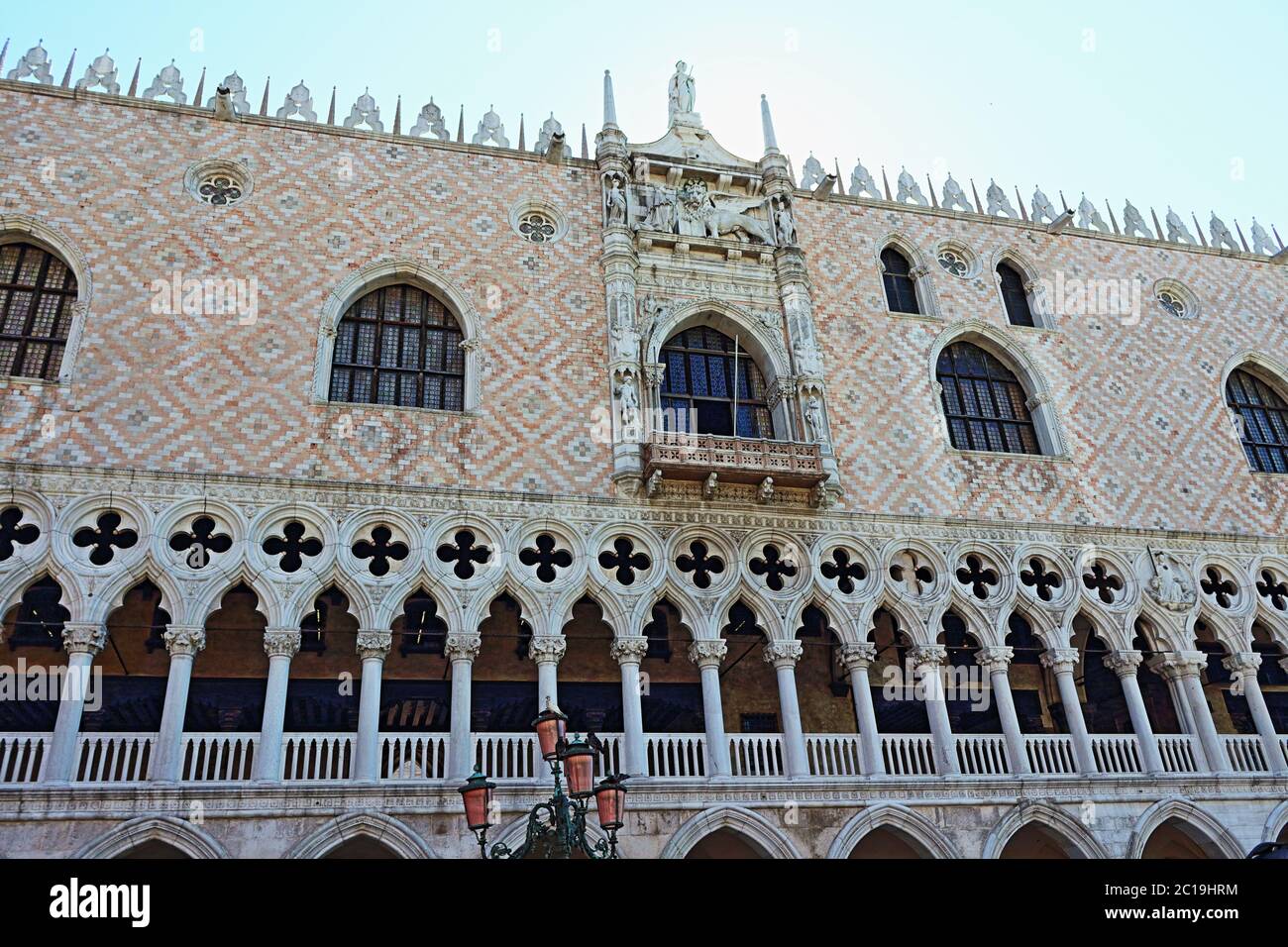 Palazzo Ducale-Doge`s palace gothic style lavish decorated facade at ...