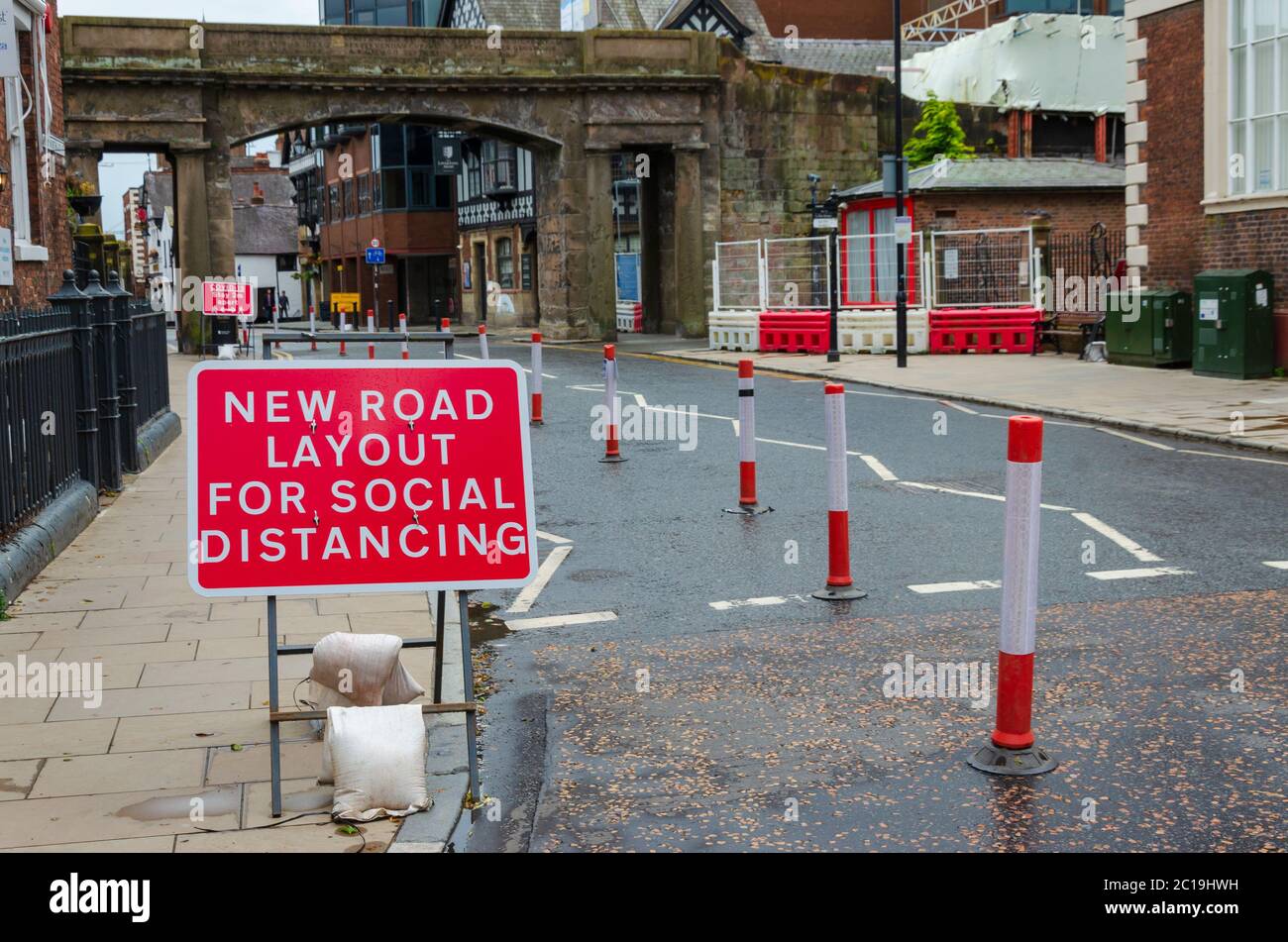 Chester, UK: Jun 14, 2020: A general street scene of Chester City ...