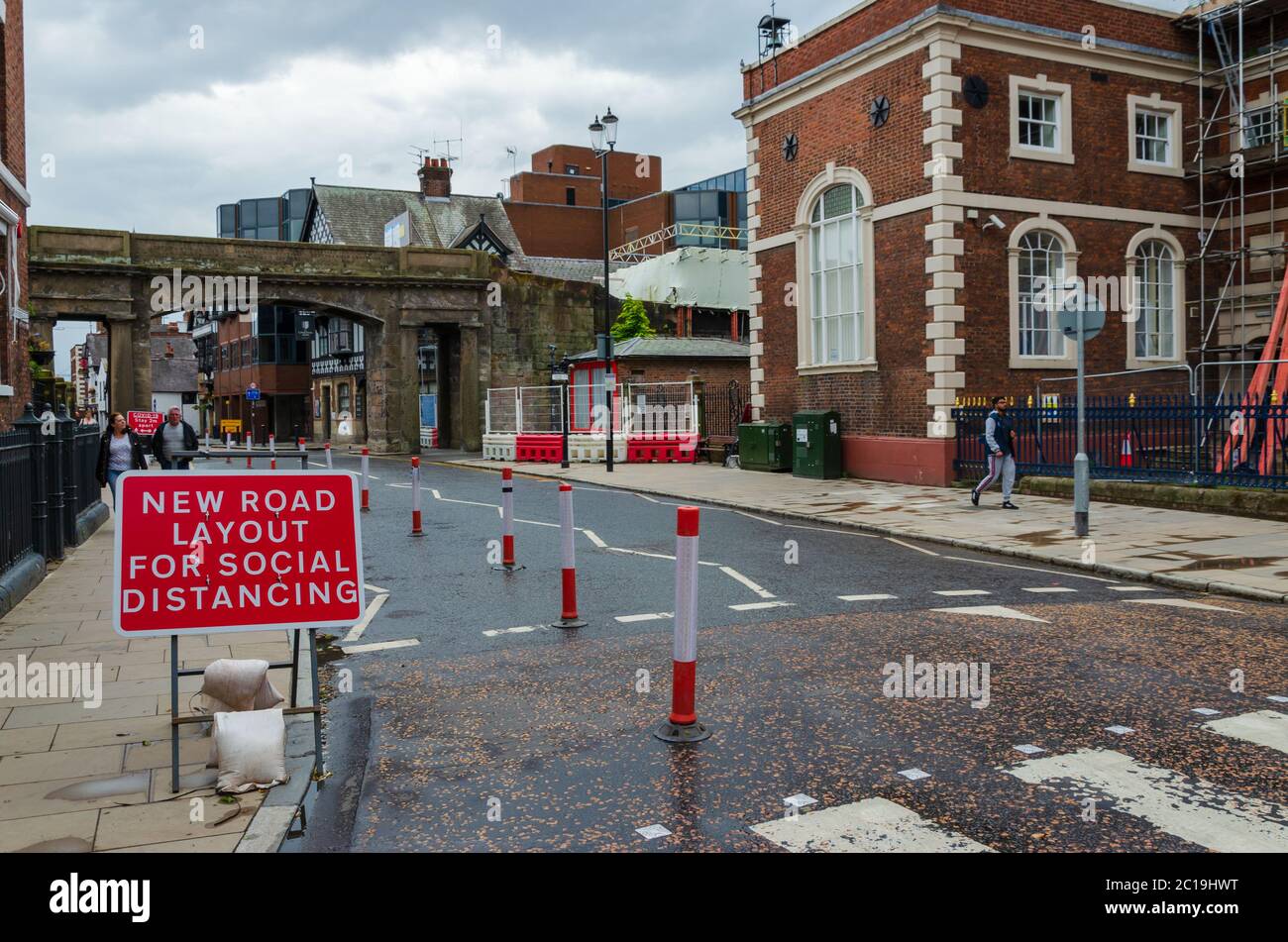 Chester, UK: Jun 14, 2020: A general street scene of Chester City ...