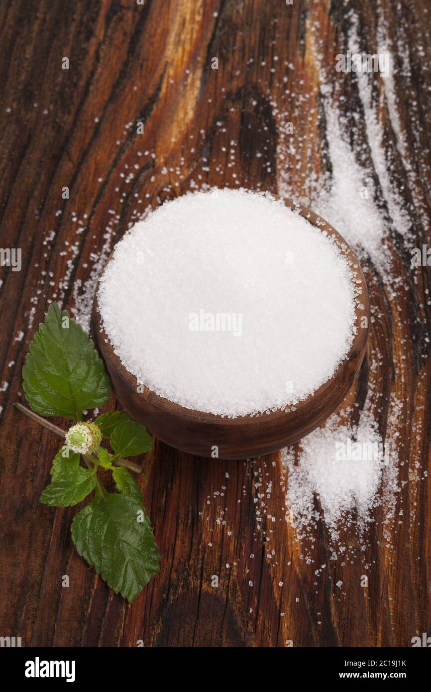 White Crystal sugar in bowl from above Stock Photo - Alamy