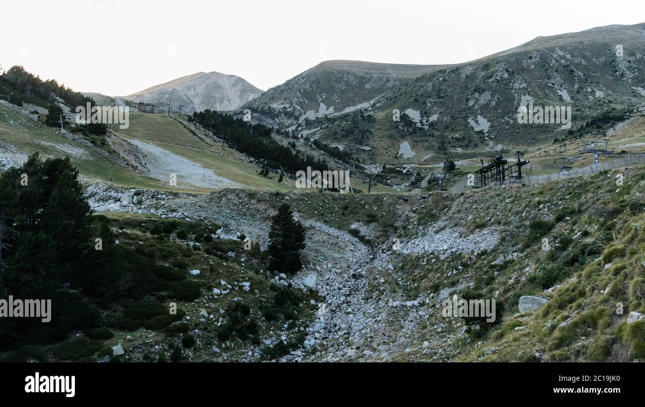 View of an empty valley late in the day Stock Photo - Alamy