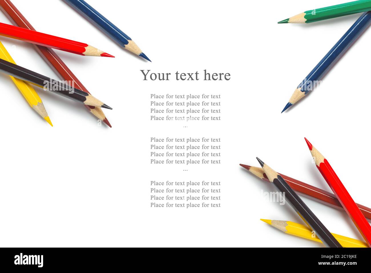 Color pencil with copy space isolated on white background Stock Photo ...