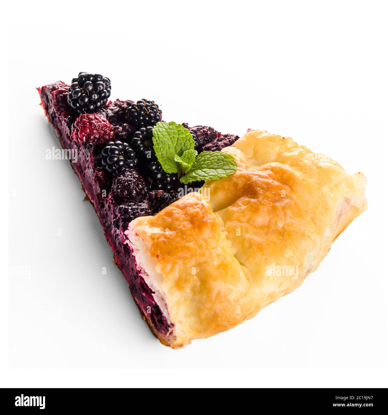 Homemade pie slice isolated on white background Stock Photo - Alamy