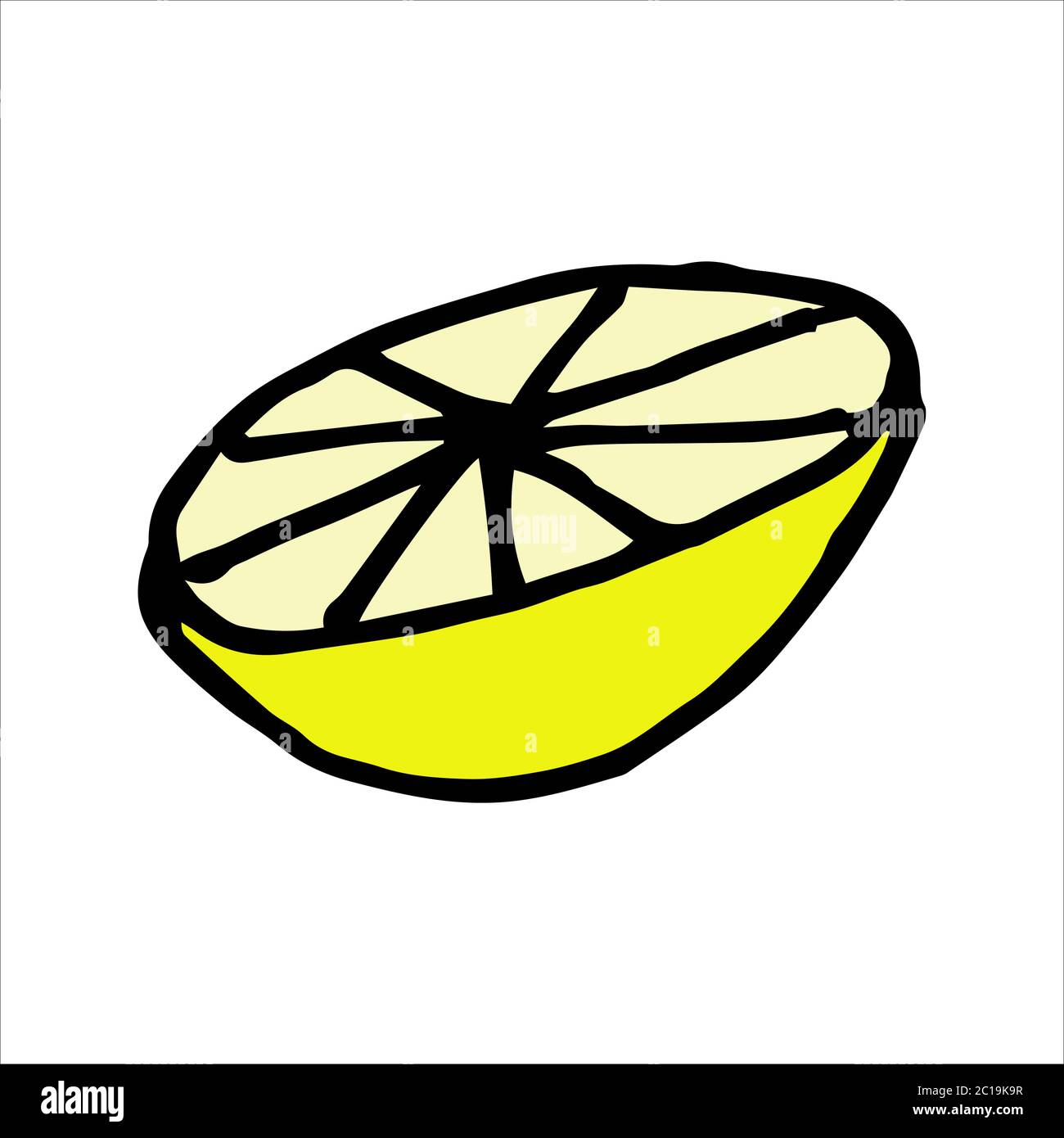 isolated on white background lemon, doodle, Stock Illustration, vector ...