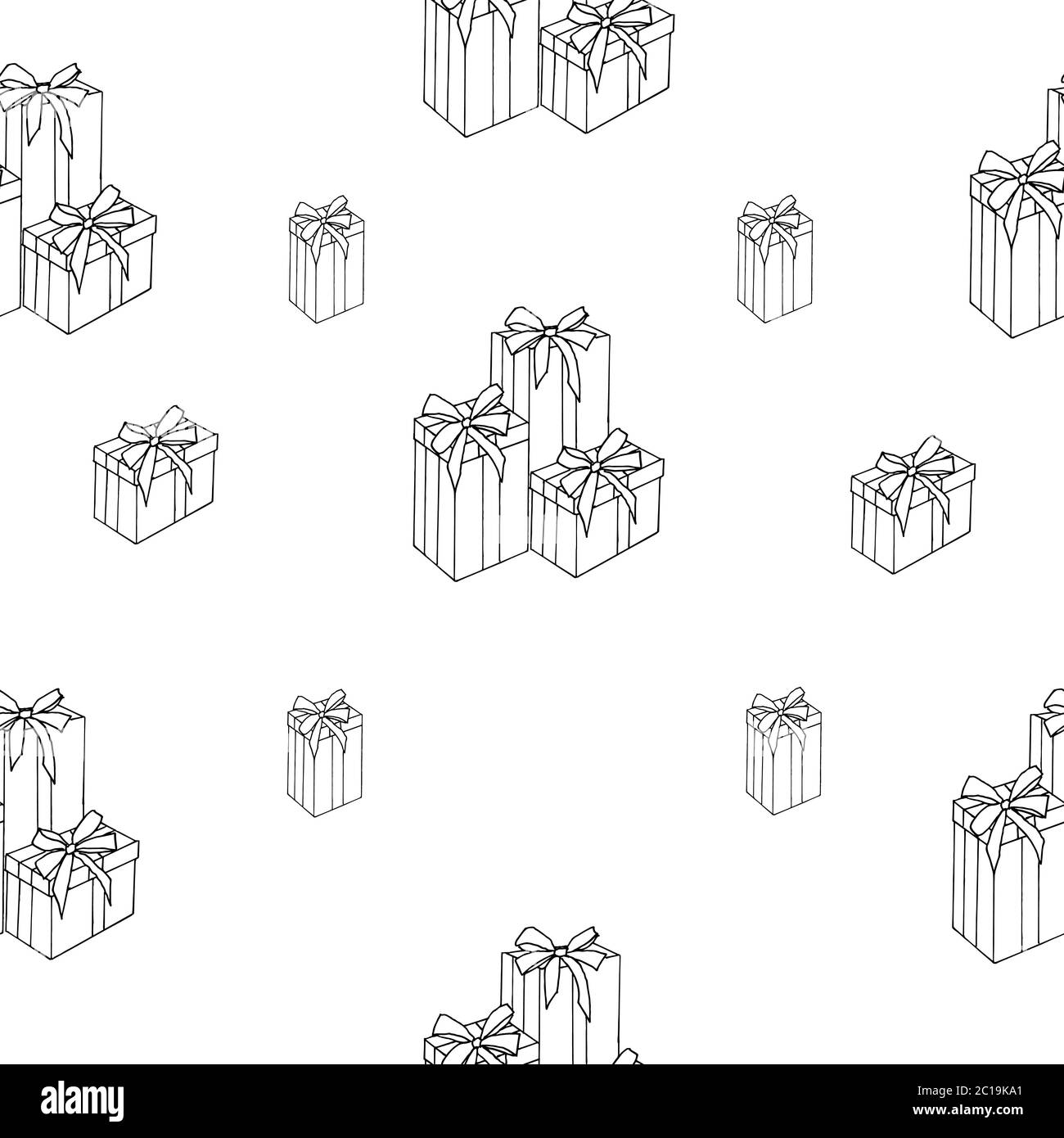Christmas gift boxes pattern Black and White Stock Photos & Images - Alamy