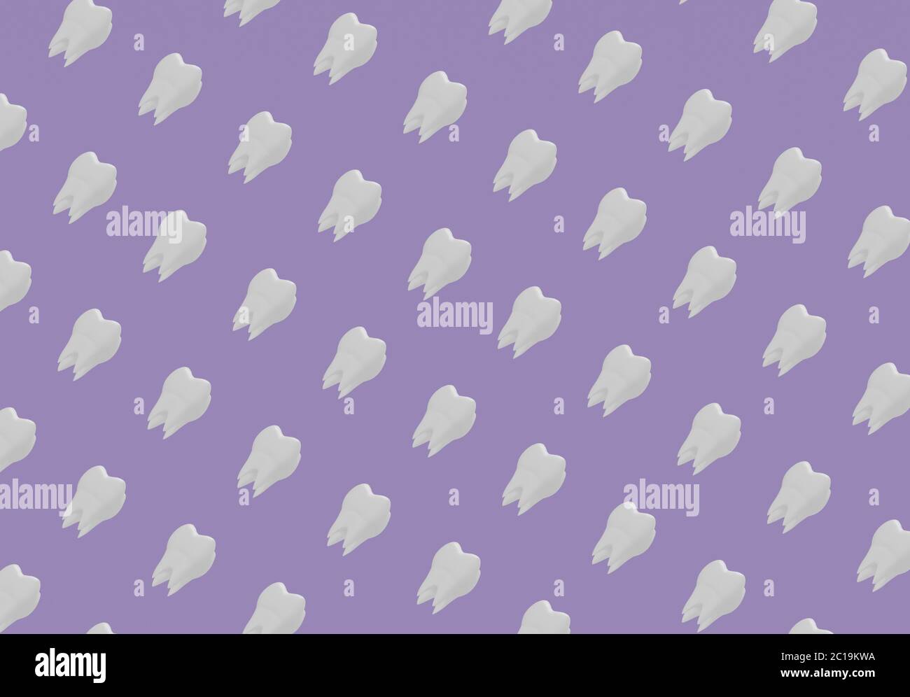 Pattern background of white teeth molars. 3d illustration Stock Photo ...