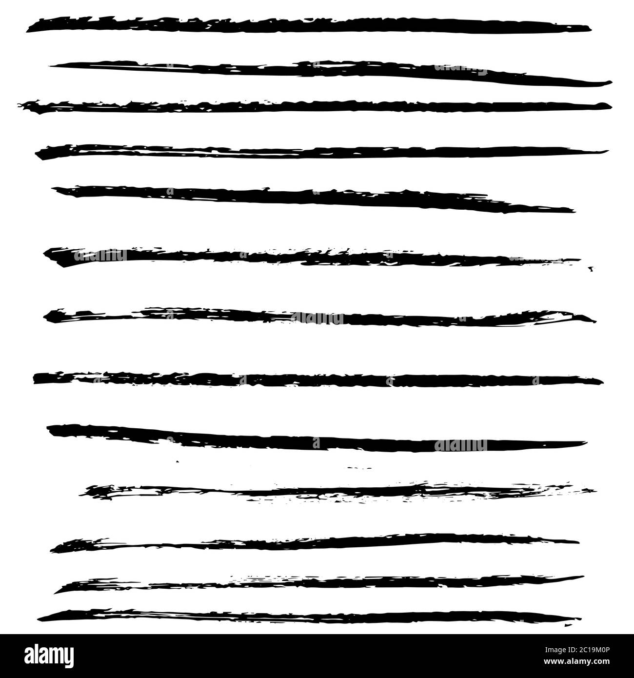 Ink black grunge stripes set. Vector illustration Stock Vector Image ...