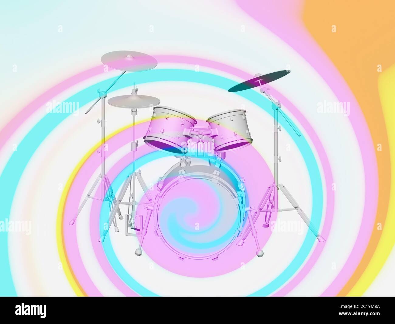 Set of colored drums. 3d illustration, render Stock Photo - Alamy
