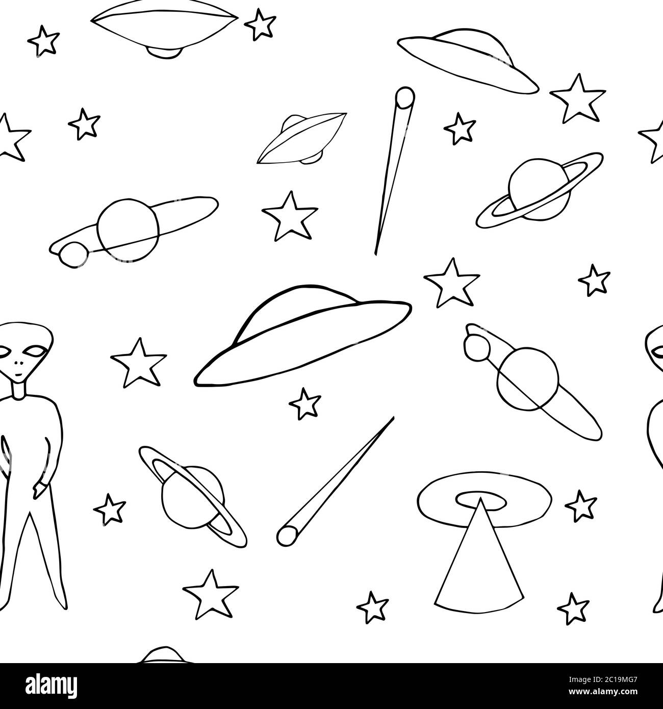 Kids space seamless pattern scandinavian universe kids background hi ...