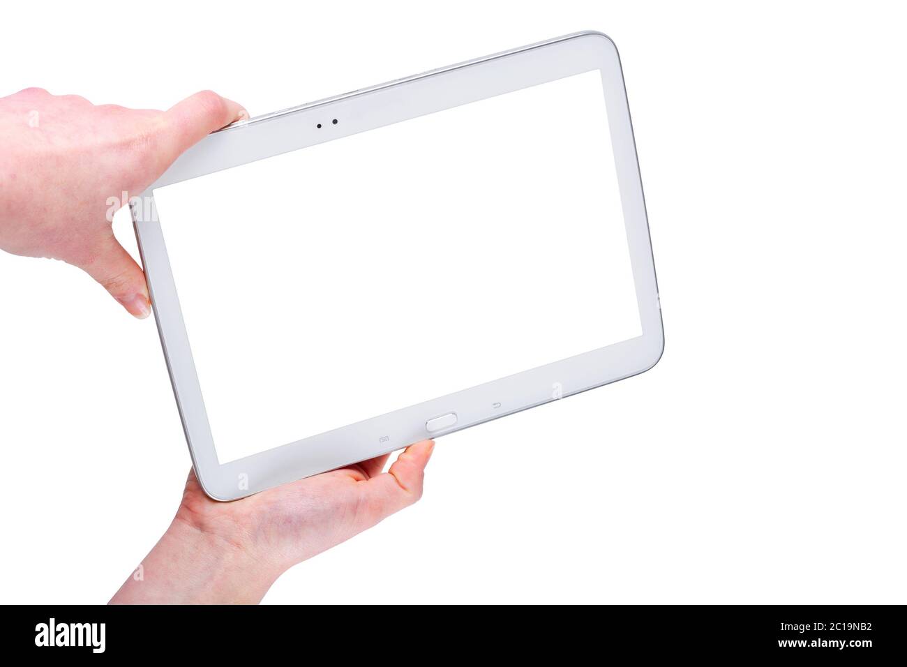Digital tablet hands mockup Cut Out Stock Images & Pictures - Alamy