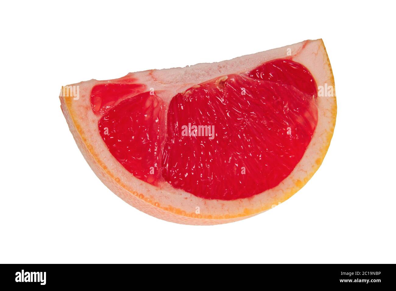 A quarter of the grapefruit isolated on a white background Stock Photo ...