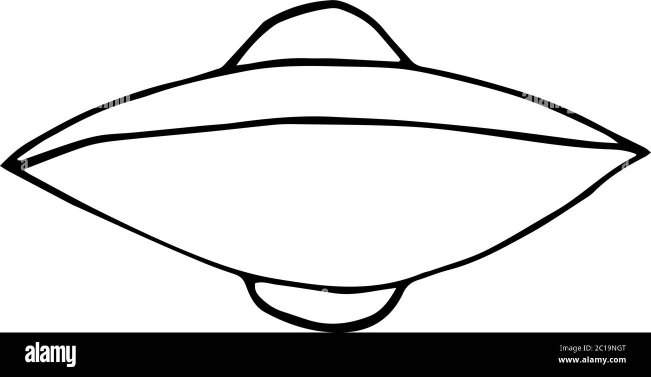 Isolated on white background an unidentified flying object, hand ...