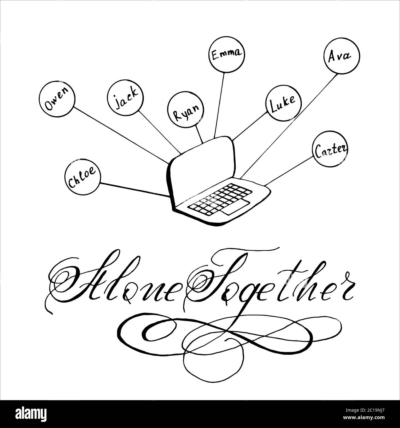 Together loneliness Stock Vector Images - Alamy