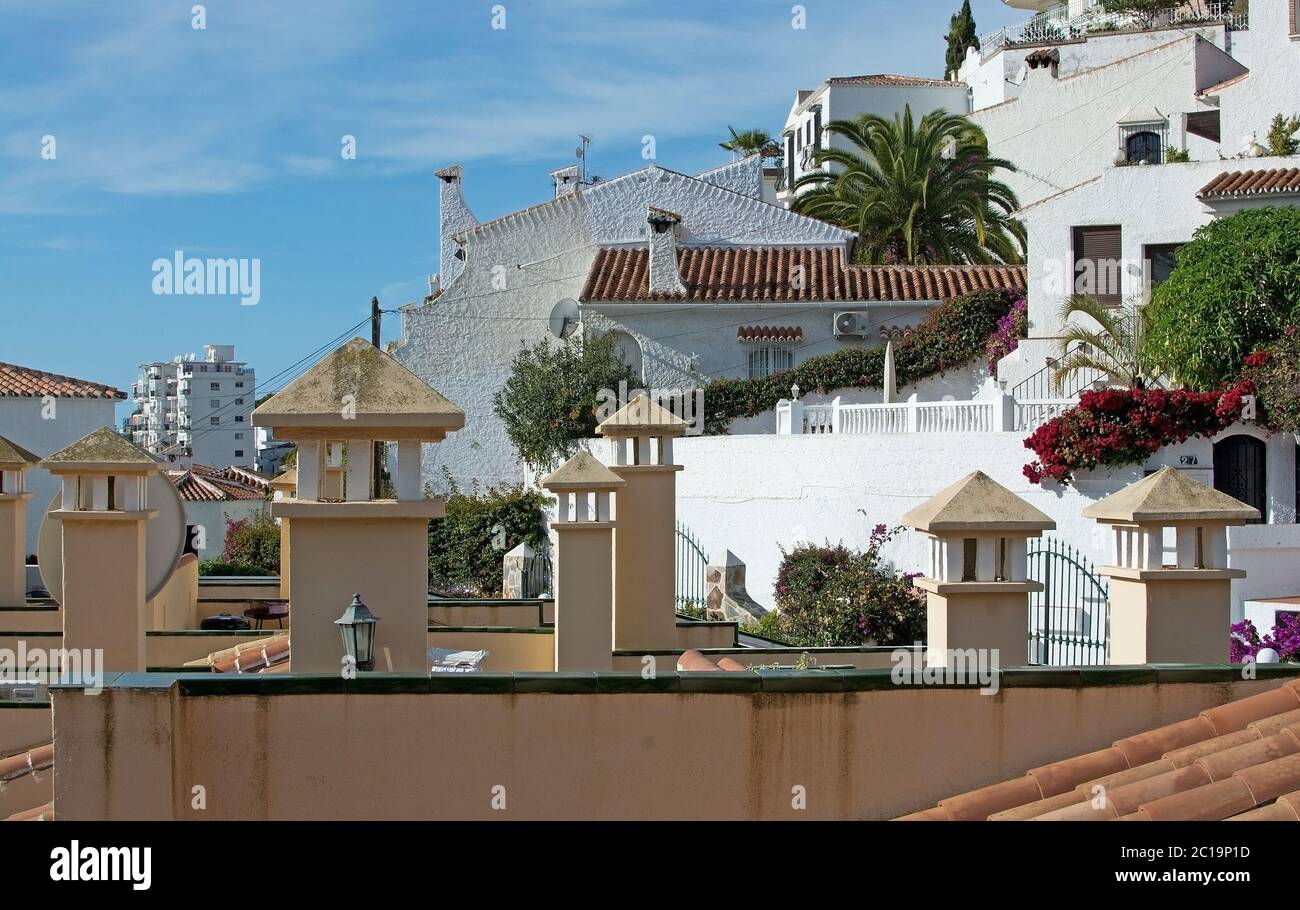 Traditional Spanish buildings Nerja Stock Photo - Alamy