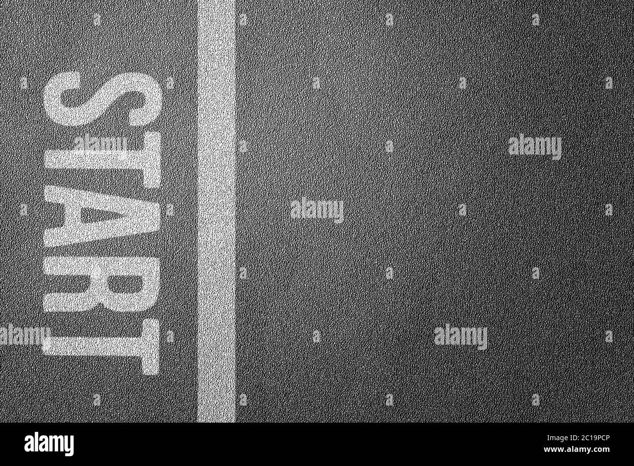 3D Illustration of start line on the road for a race or metaphorical ...