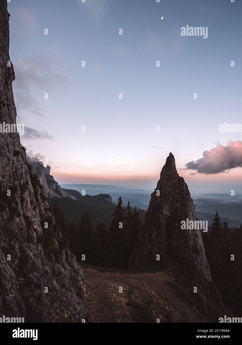 Beautiful sunrise with rocky mountains at Hasmas mountains,Romania ...
