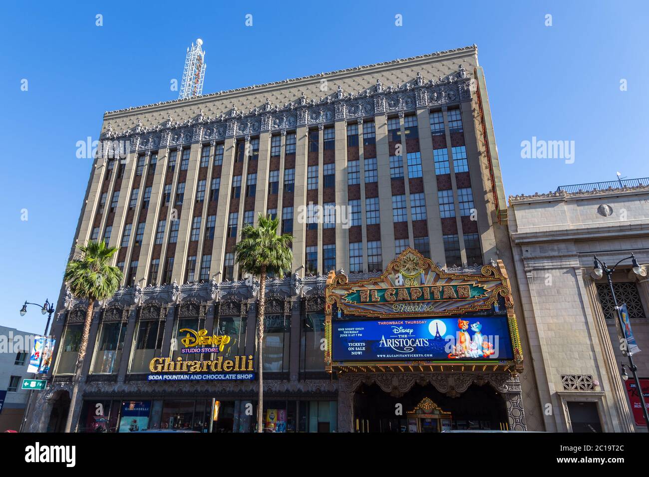 Los Angeles, Hollywood, USA- 10 June 2015: Disneyland Star building at ...