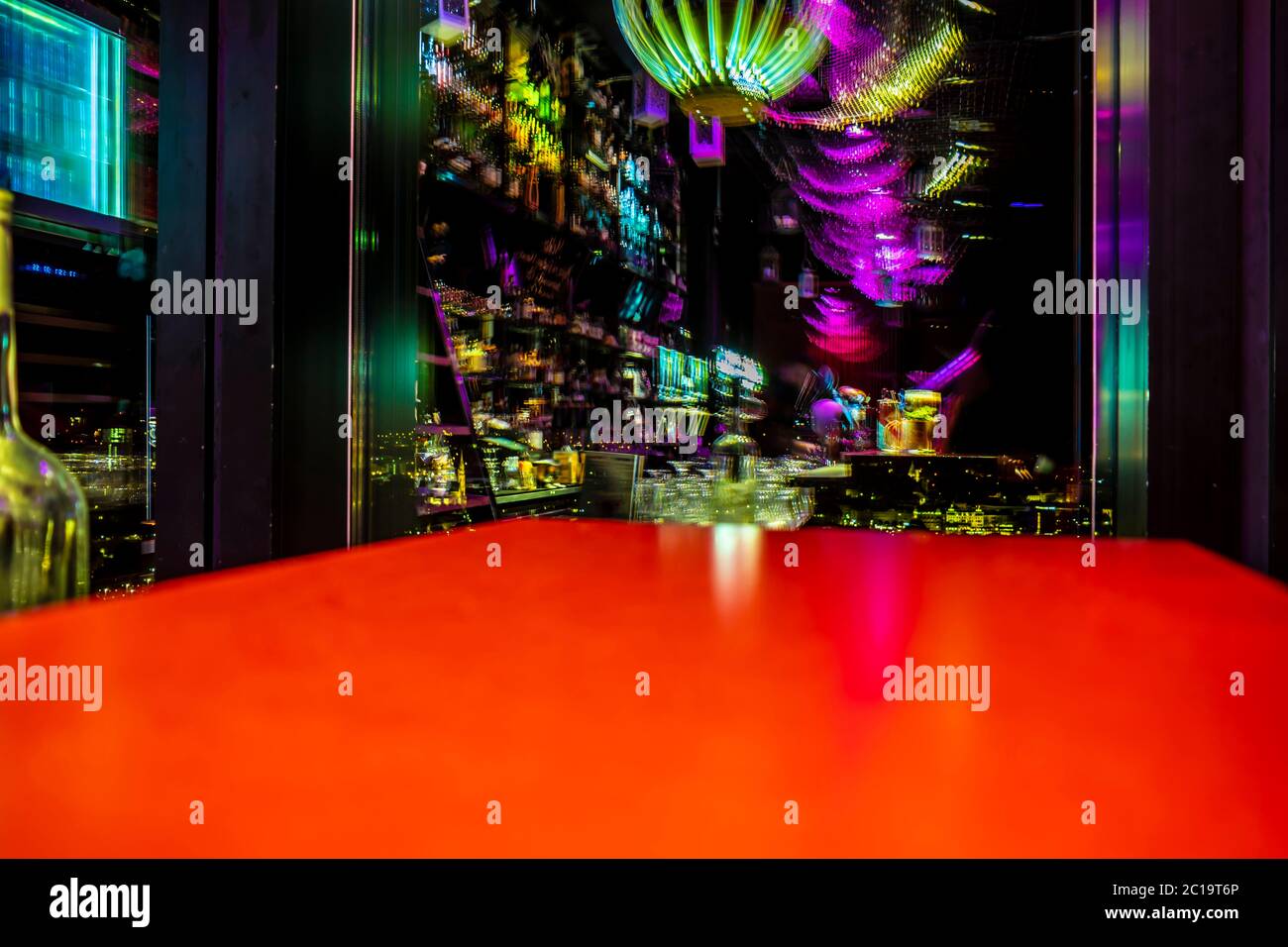 Modern and Colorful Bar in Motion Blur in Switzerland Stock Photo - Alamy