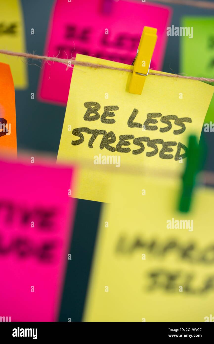 Notes Concept For Motivation To Be Less Stressed Stock Photo Alamy notes-concept-for-motivation-to-be-less-stressed-stock-photo-alamy