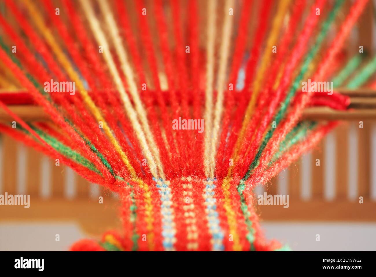 Weaving mini machine for making belts with patterns. Folk art, handmade ...